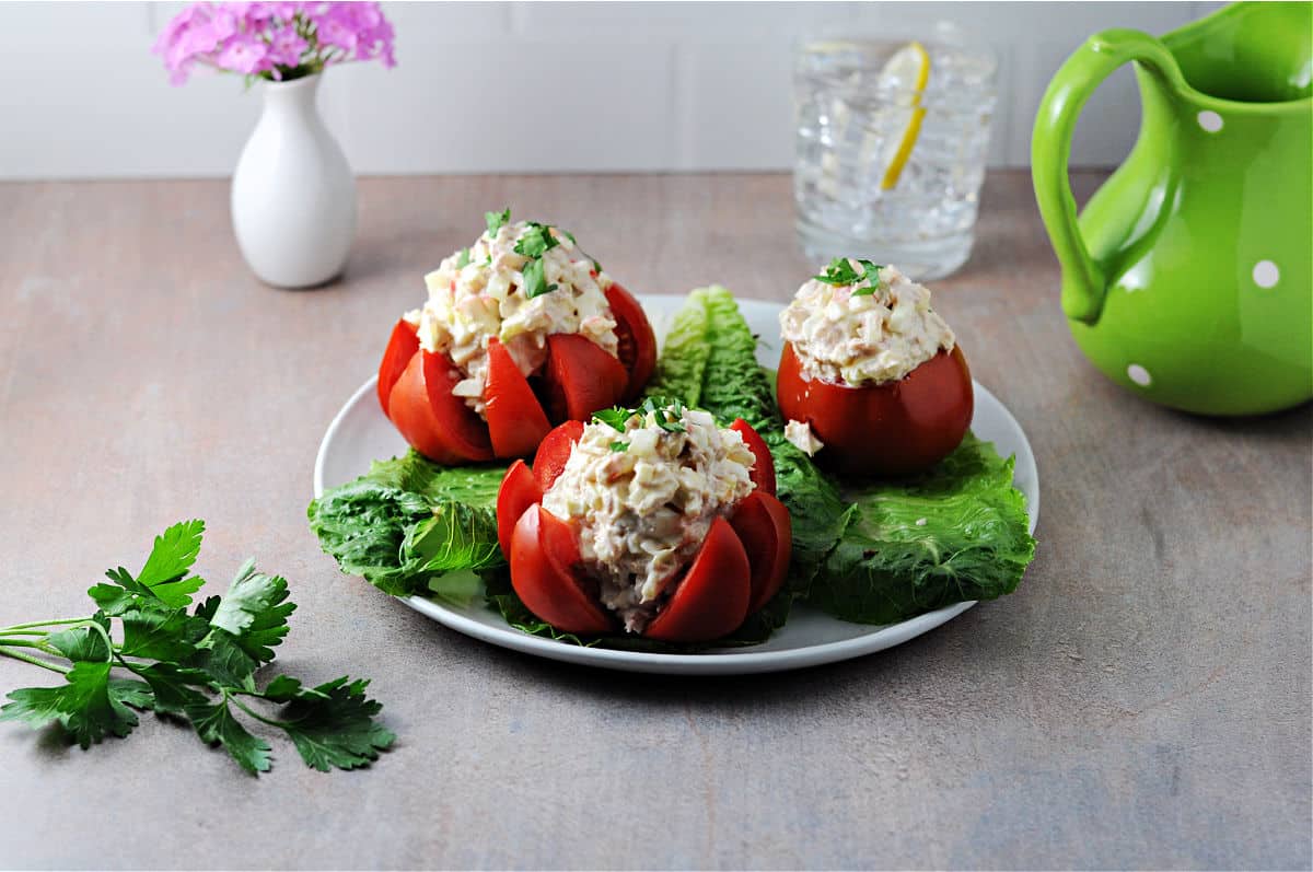 Tuna Stuffed Tomato - Perfect Light Lunch or Dinner - Ovenspiration