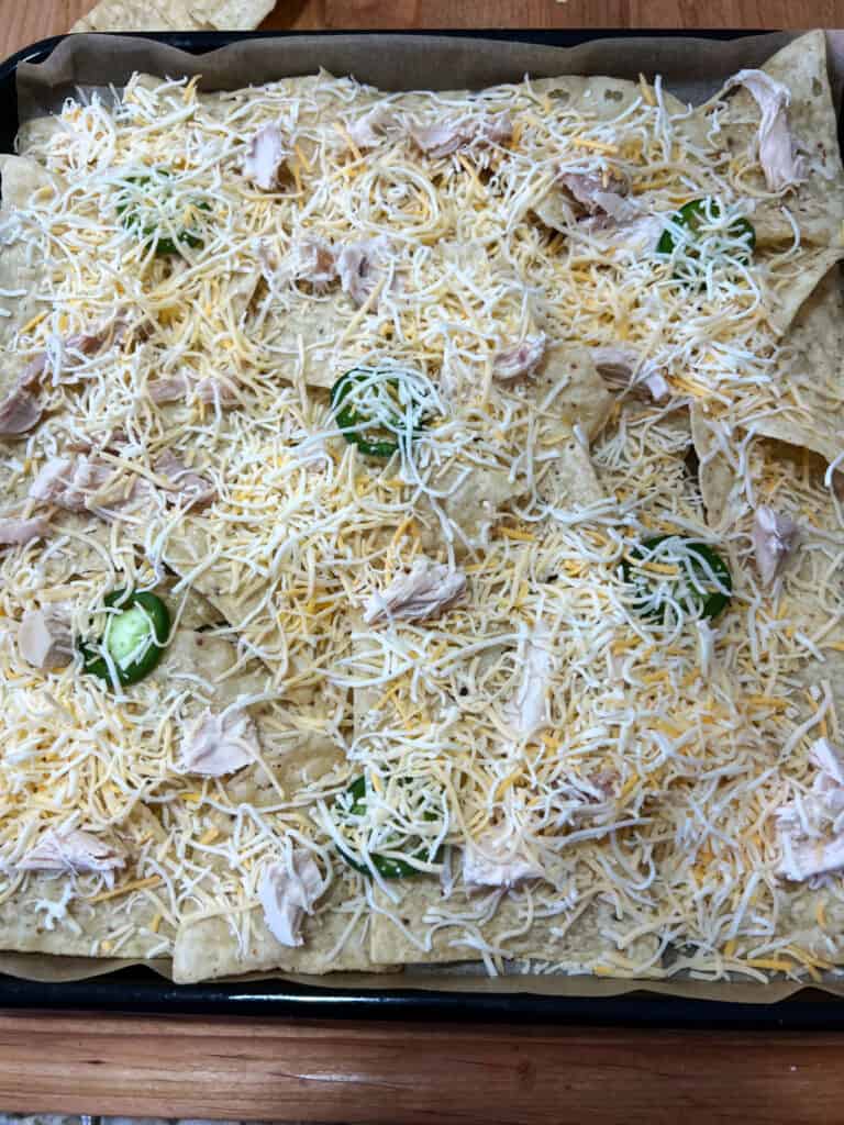 Air Fryer Nachos with Chicken - Ovenspiration